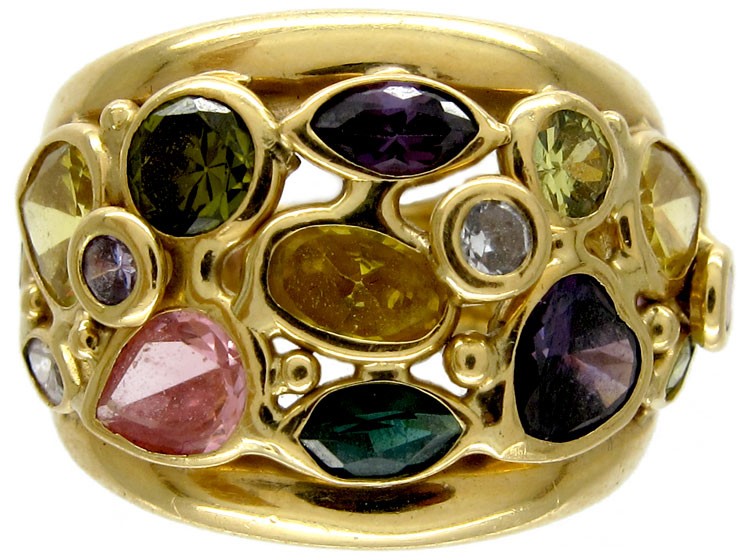 Multi Gemstone Ring - The Antique Jewellery Company Multi Gemstone Ring - The Antique Jewellery Company