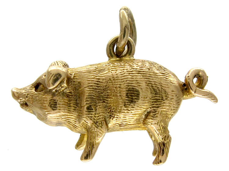 Pig Charm - The Antique Jewellery Company