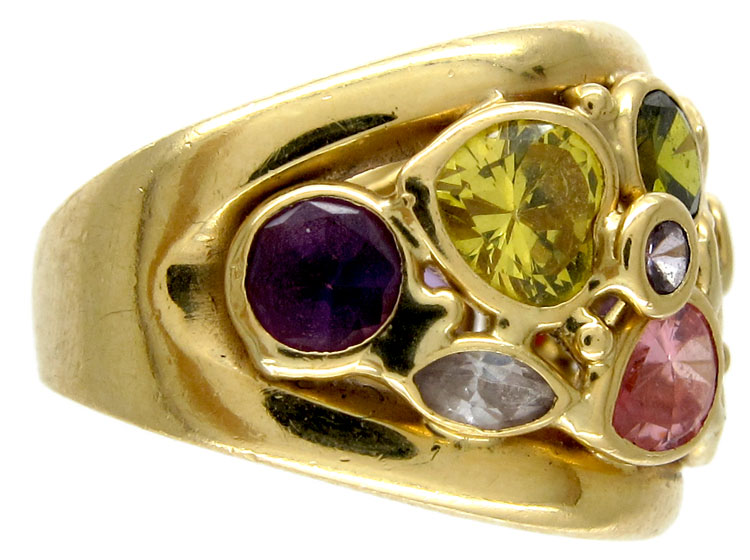 Multi Gemstone Ring - The Antique Jewellery Company Multi Gemstone Ring - The Antique Jewellery Company