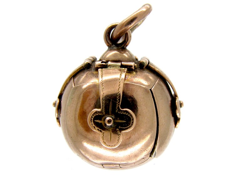 9ct Gold Masonic Ball Locket - The Antique Jewellery Company