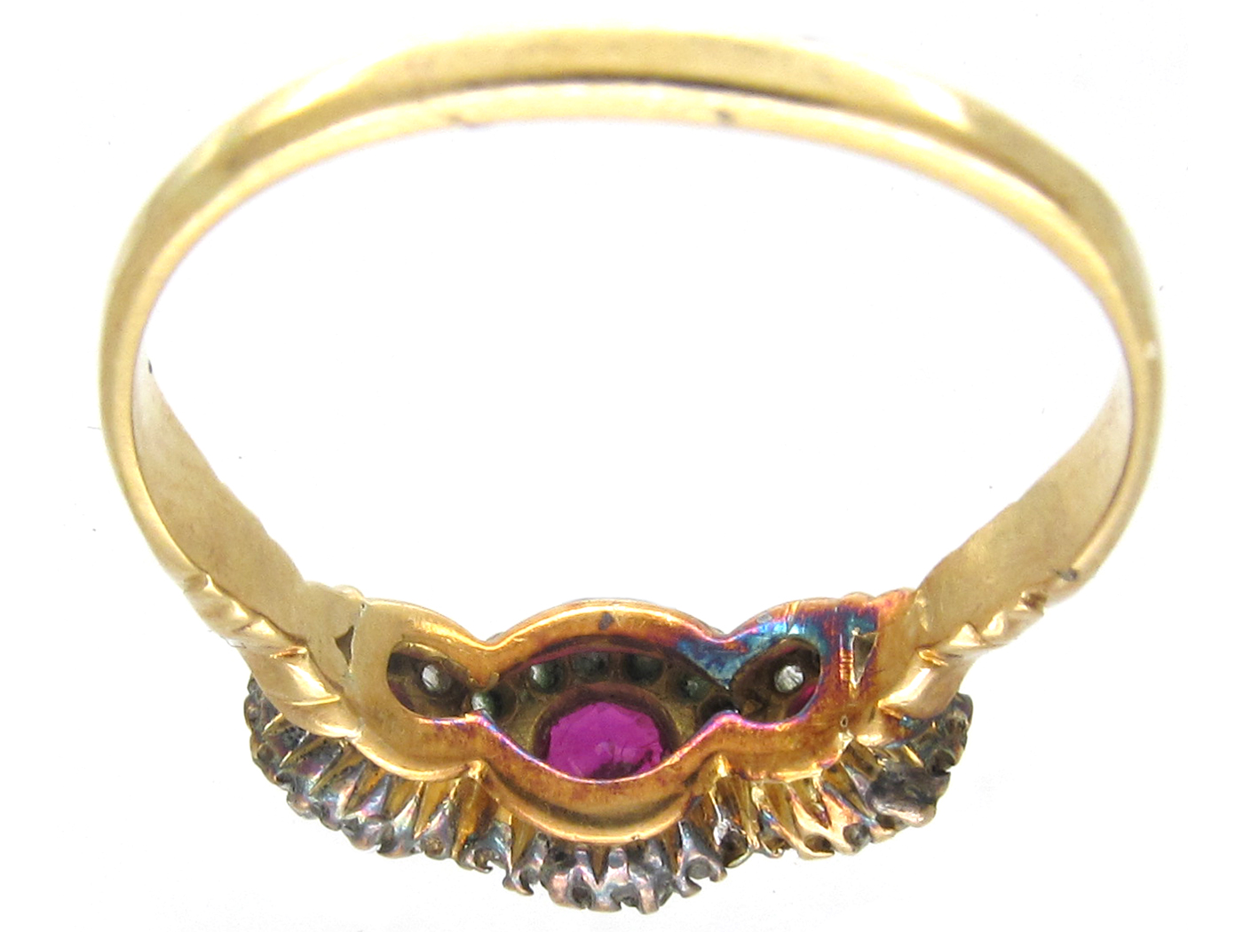 Edwardian 18ct Gold Ruby & Diamond Triple Cluster Ring - The Antique ... Edwardian 18ct Gold Ruby & Diamond Triple Cluster Ring - The Antique ...