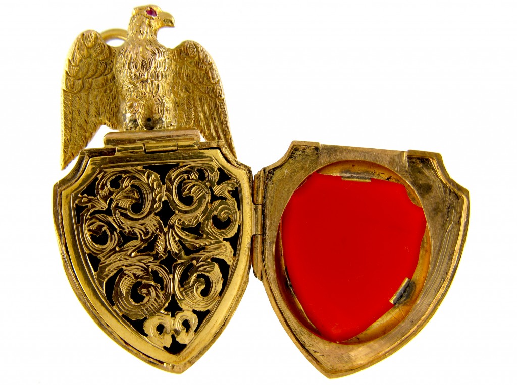 Victorian 18ct Gold Eagle Vinaigrette Locket (989C) | The Antique ...