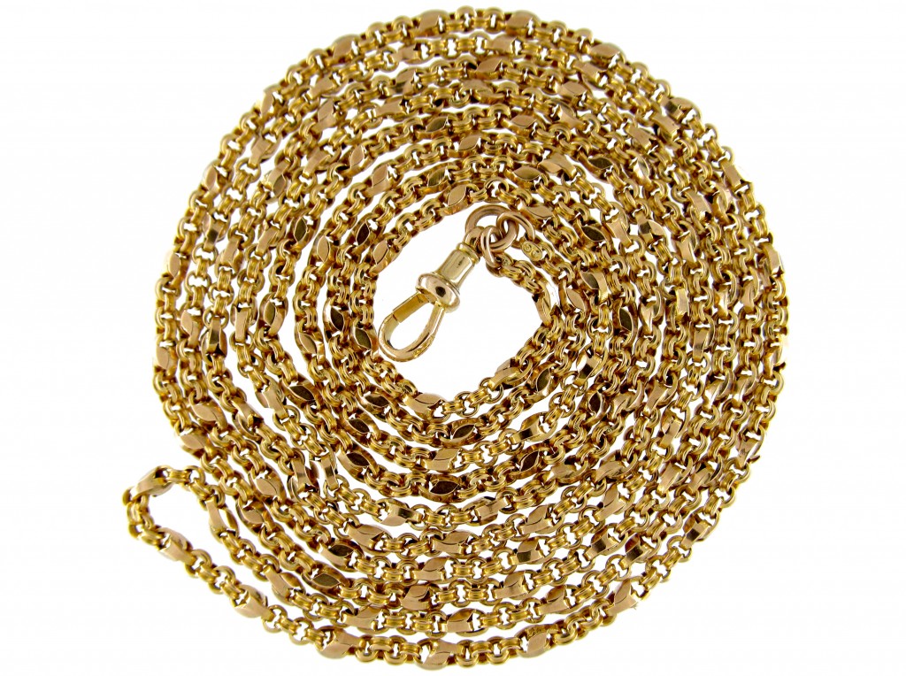 Victorian 9ct Gold Guard Chain (912D) | The Antique Jewellery Company
