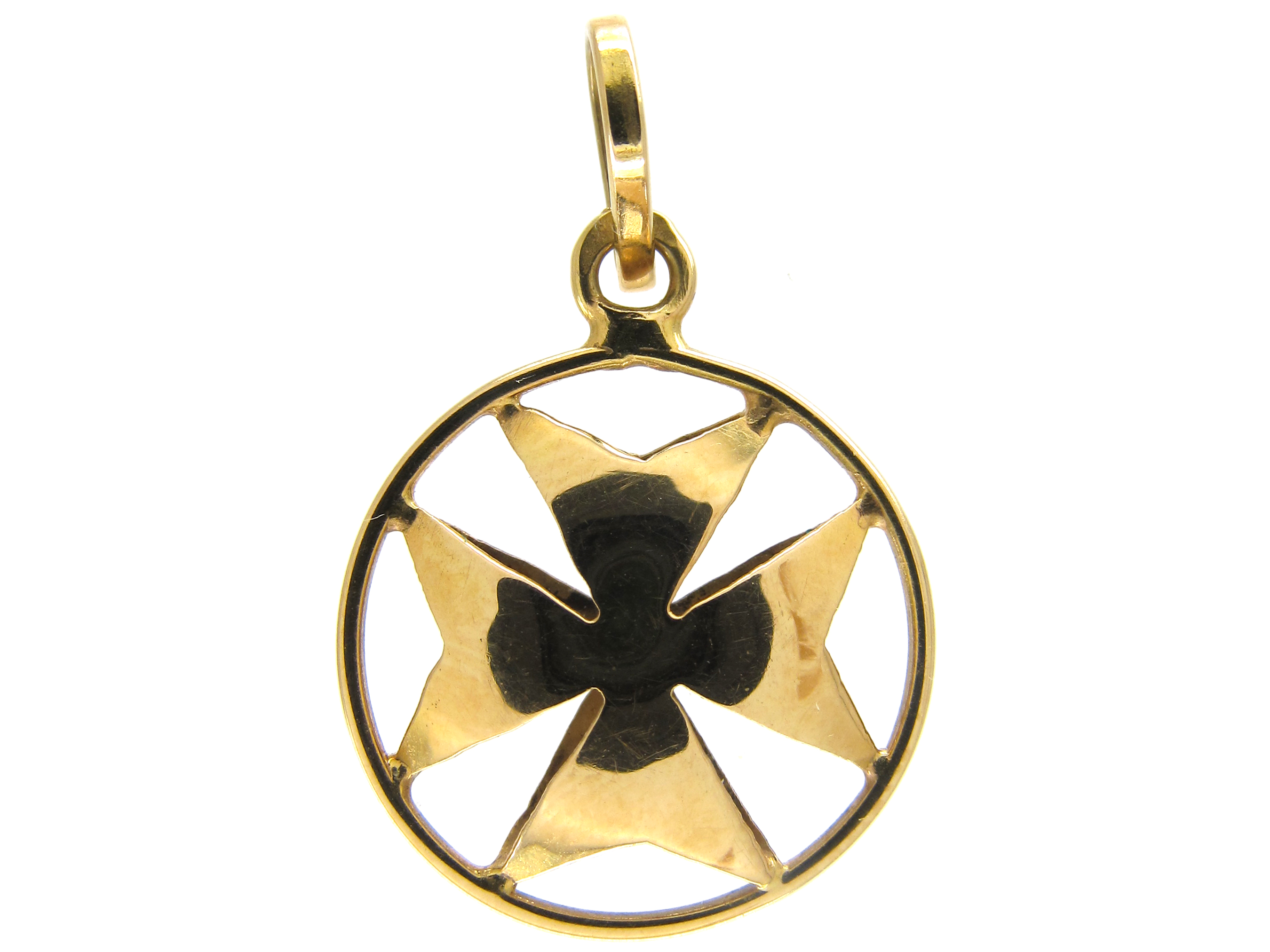 Gold Maltese Cross Pendant Charm - The Antique Jewellery Company