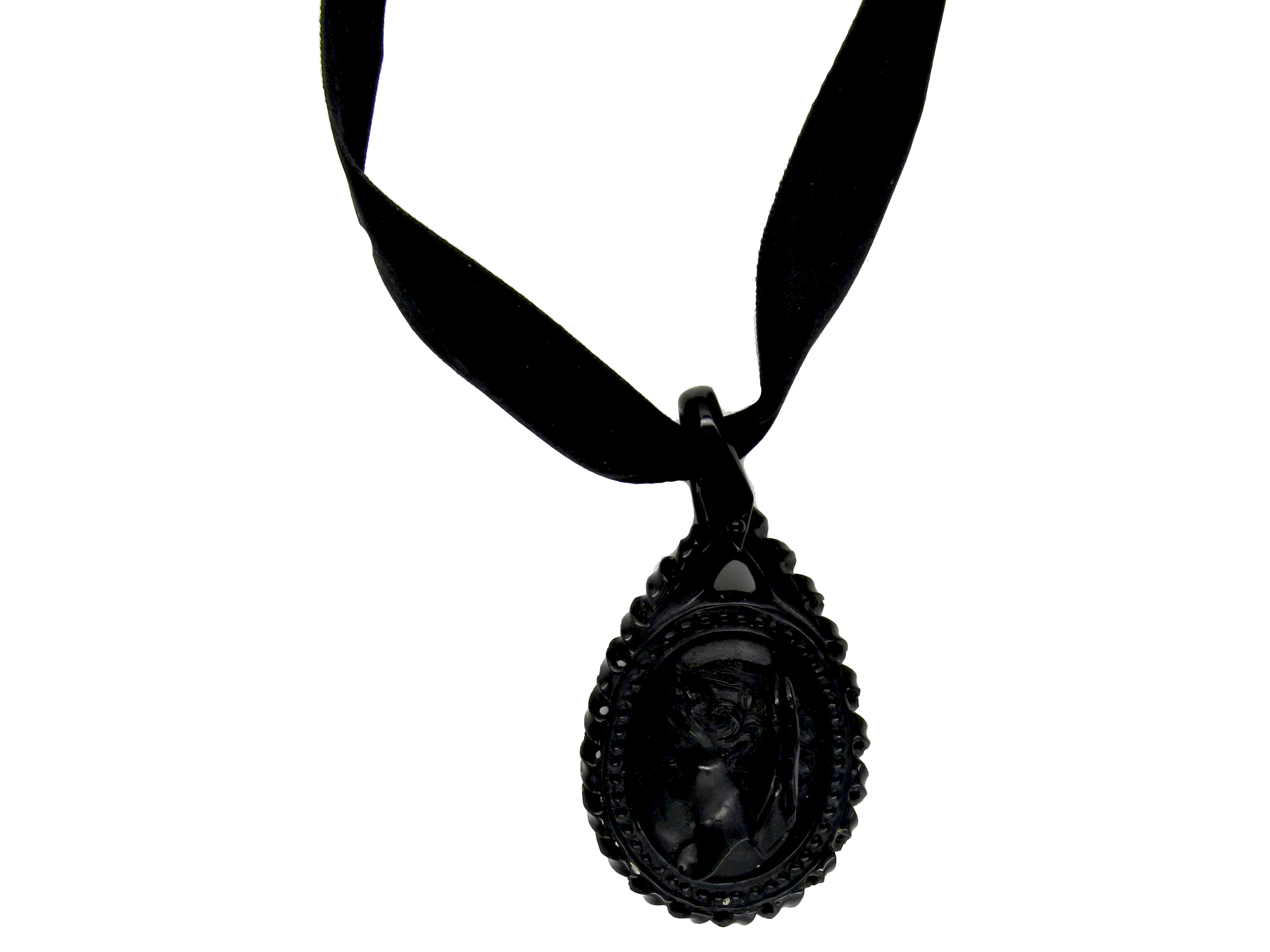 Carved Whitby Jet Pendant - The Antique Jewellery Company