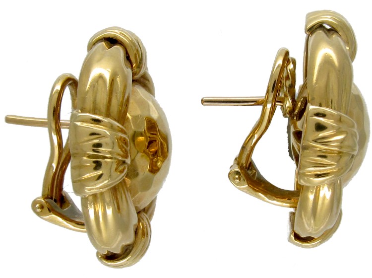 18ct Gold Round Earrings The Antique Jewellery Company