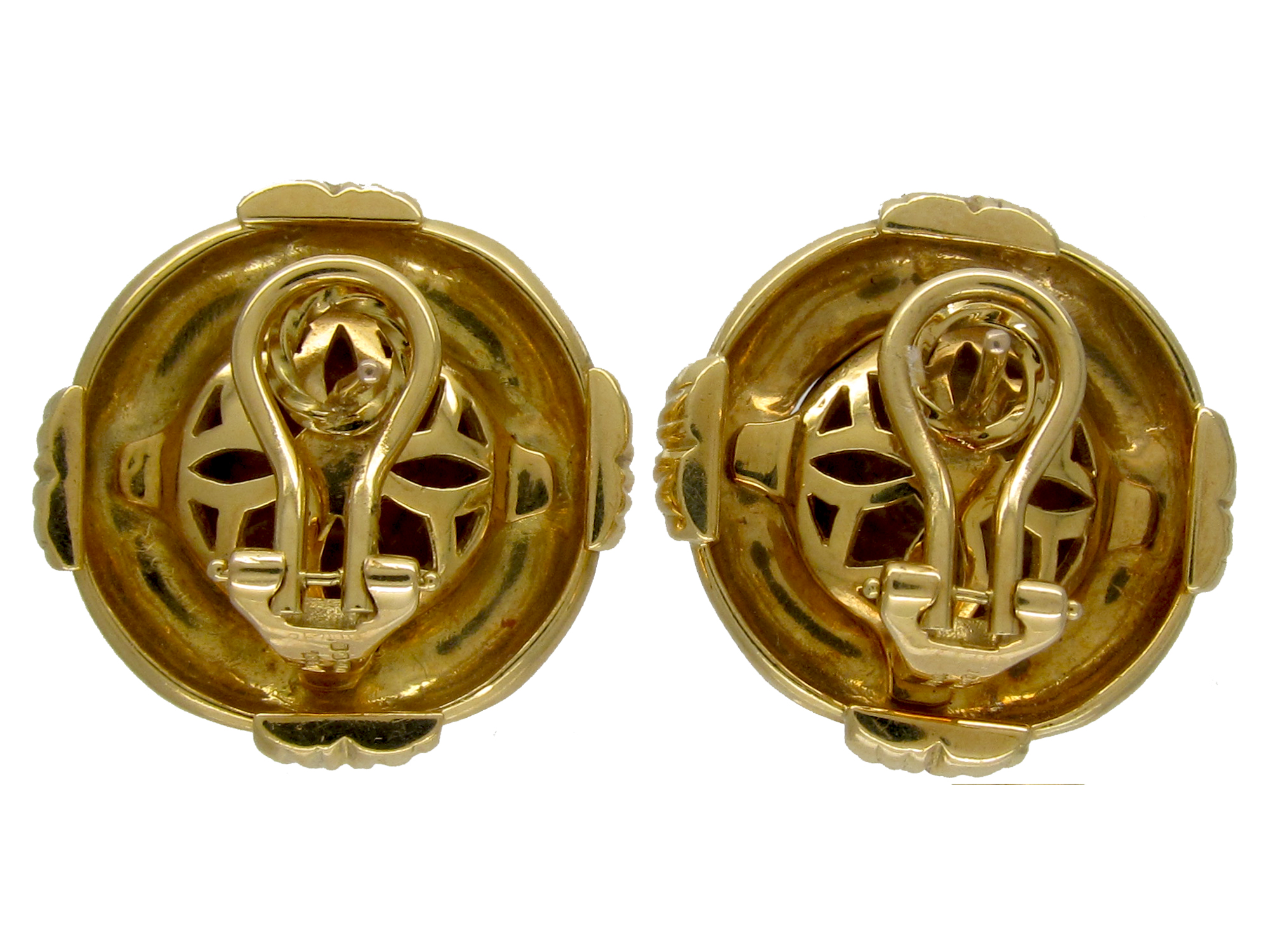 18ct Gold Round Earrings The Antique Jewellery Company