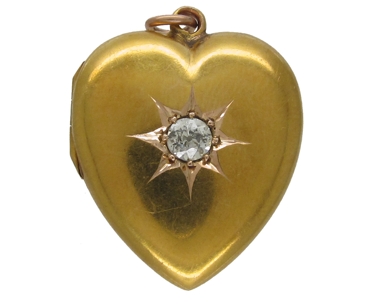 Victorian Diamond Set 15ct Gold Heart Locket - The Antique Jewellery ...