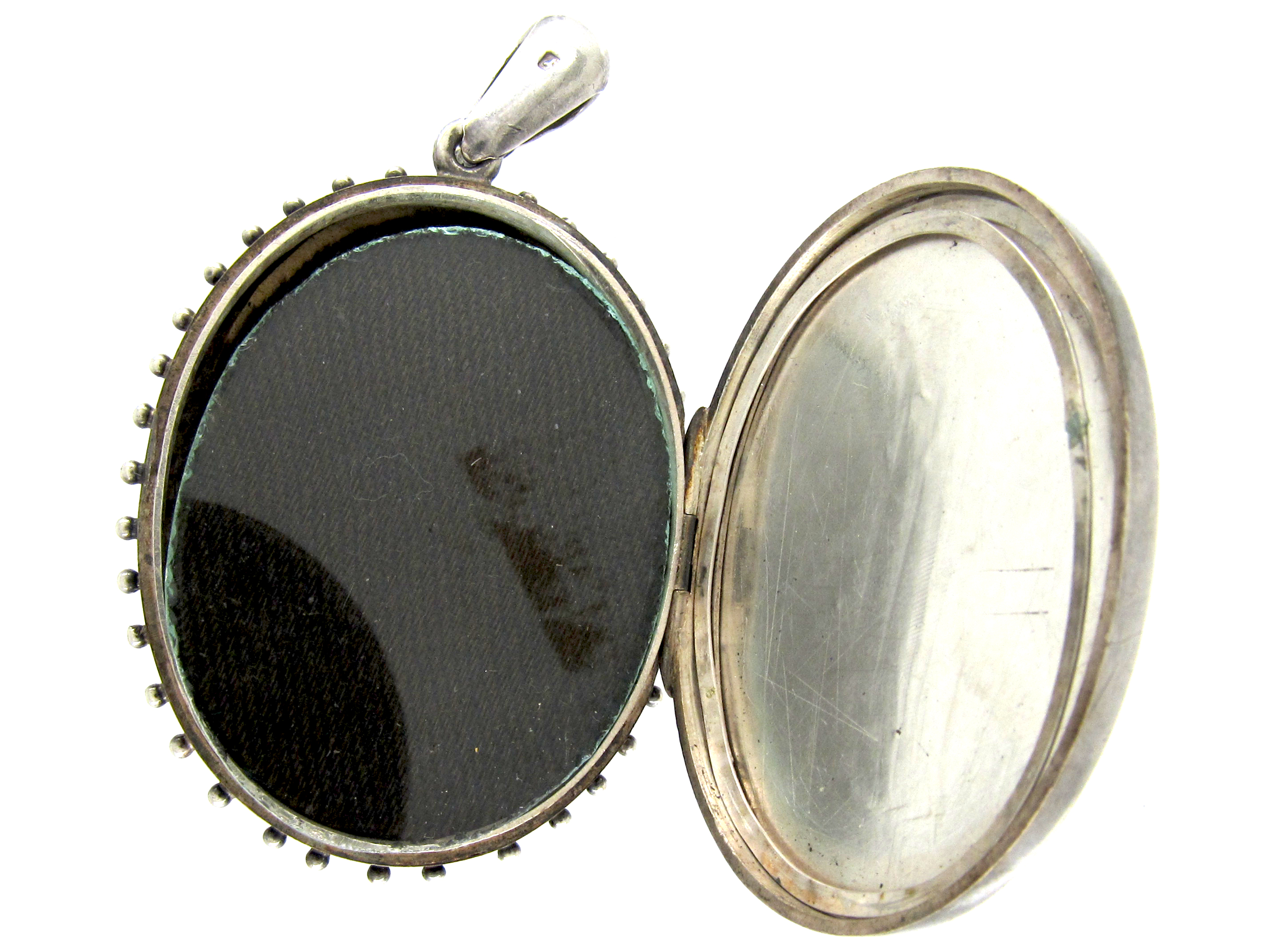 Silver Victorian Oval Locket - The Antique Jewellery Company