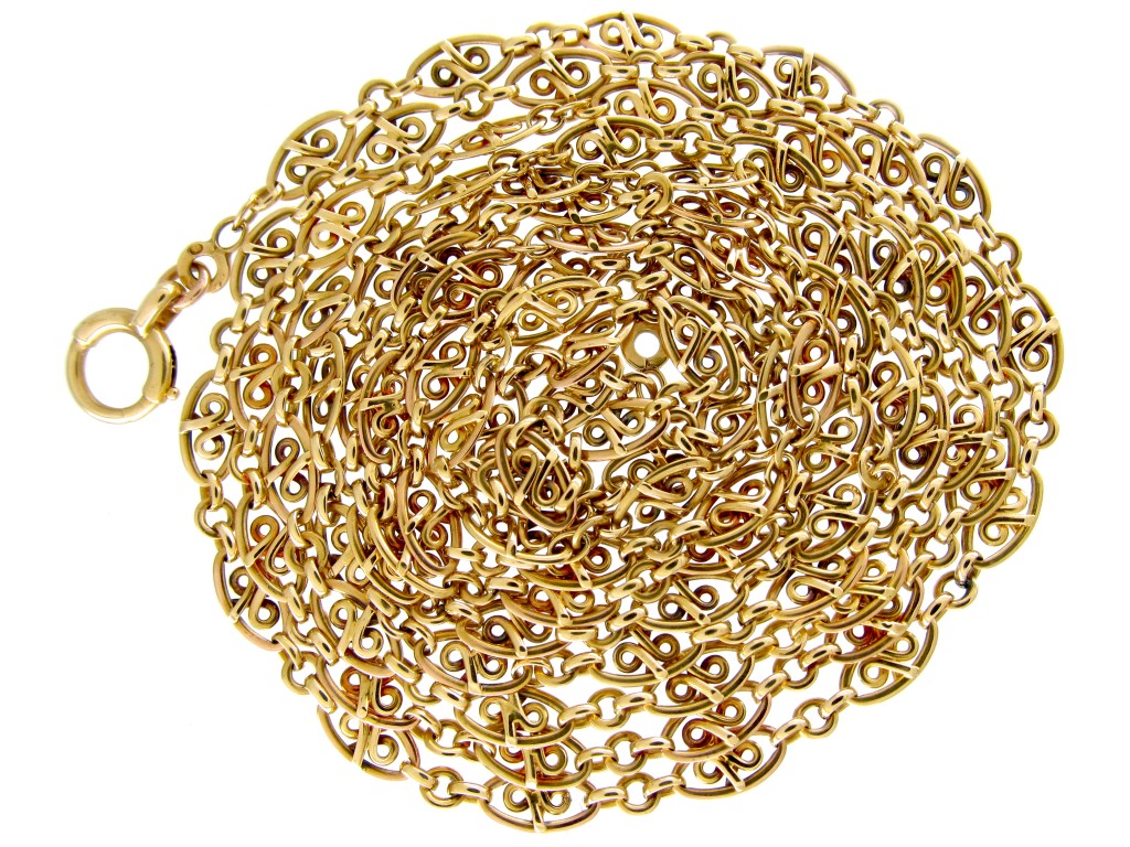 18ct Gold French Guard Chain (569E) | The Antique Jewellery Company