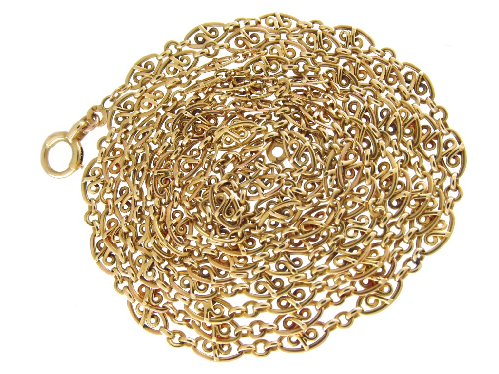 18ct Gold French Guard Chain (569E) | The Antique Jewellery Company