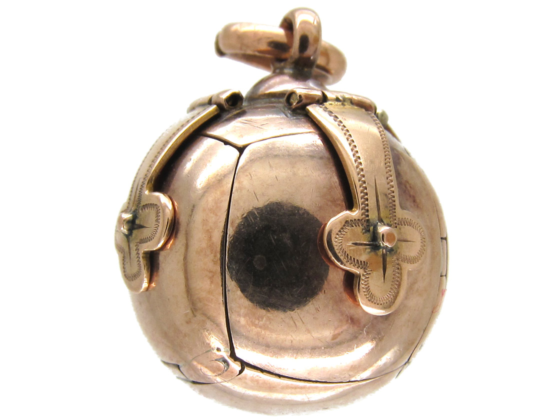 9ct Gold Masonic Ball Pendant - The Antique Jewellery Agency