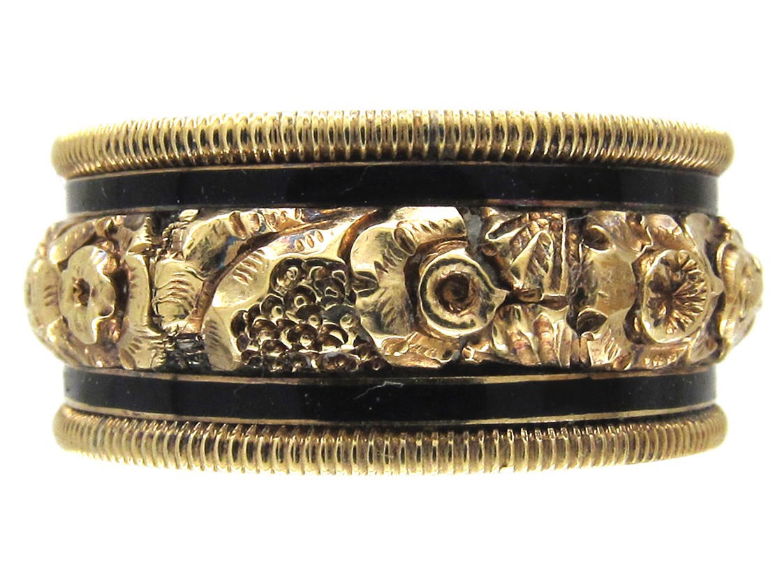 Georgian 18ct Gold & Enamel Mourning Ring - The Antique Jewellery Company Georgian 18ct Gold & Enamel Mourning Ring - The Antique Jewellery Company