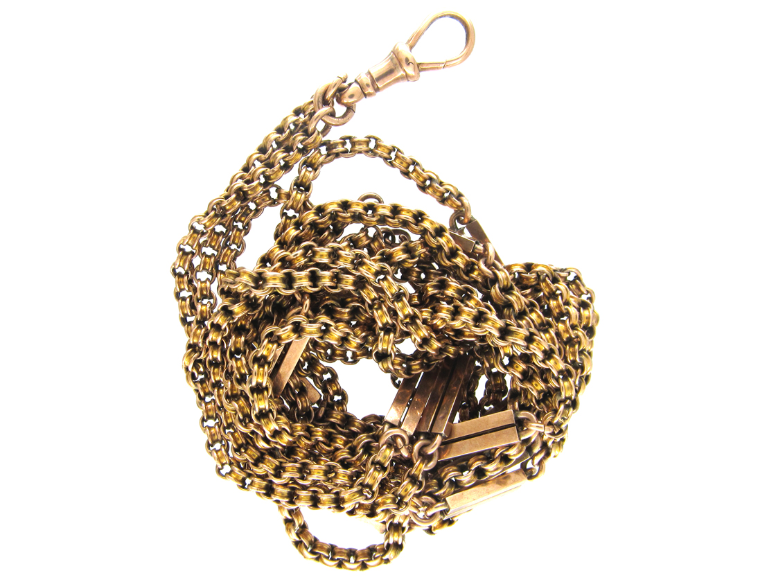 9ct Gold Victorian Guard Chain - The Antique Jewellery Company
