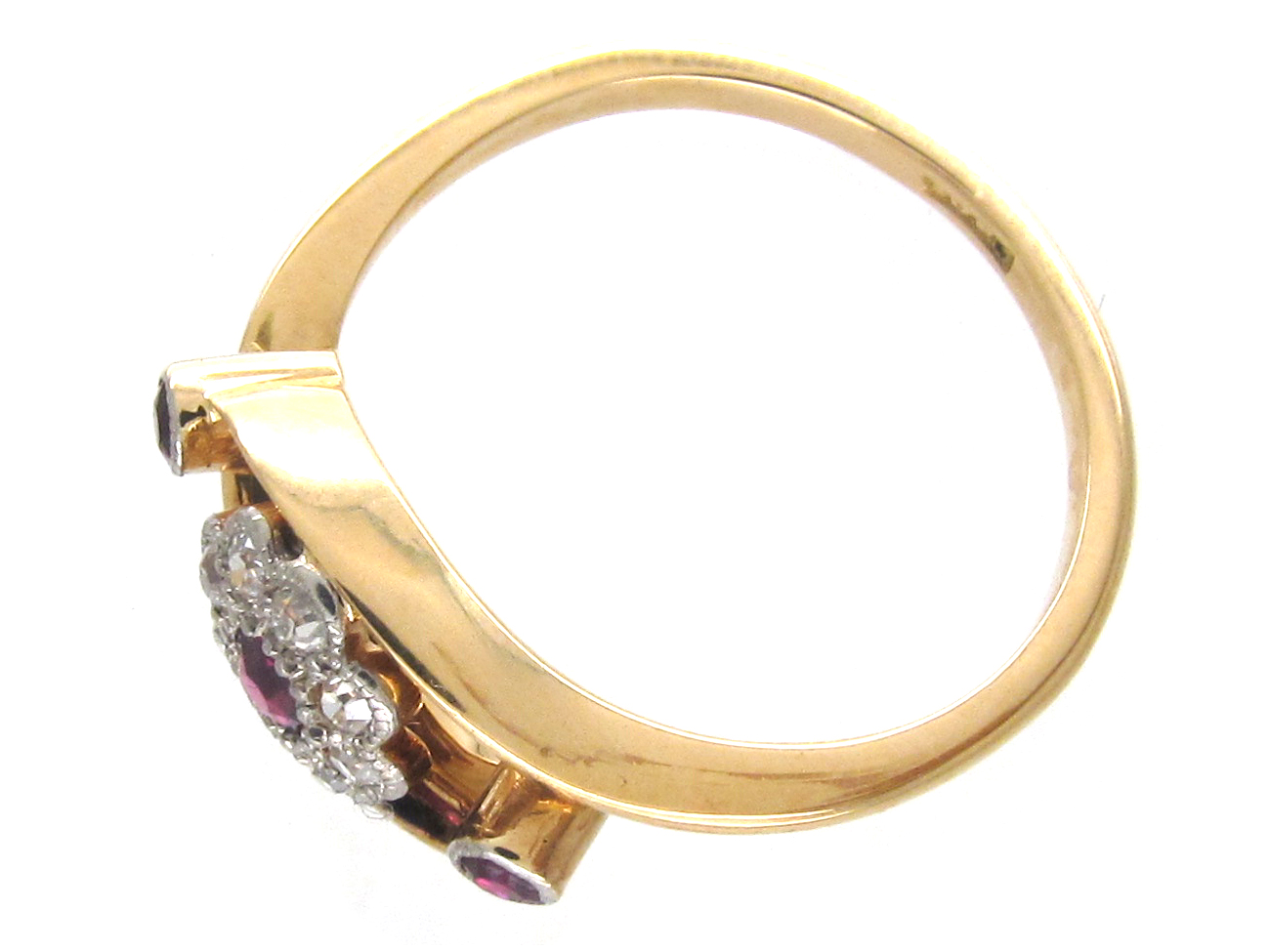 Edwardian Ruby & Diamond Open Cluster Ring - The Antique Jewellery Company