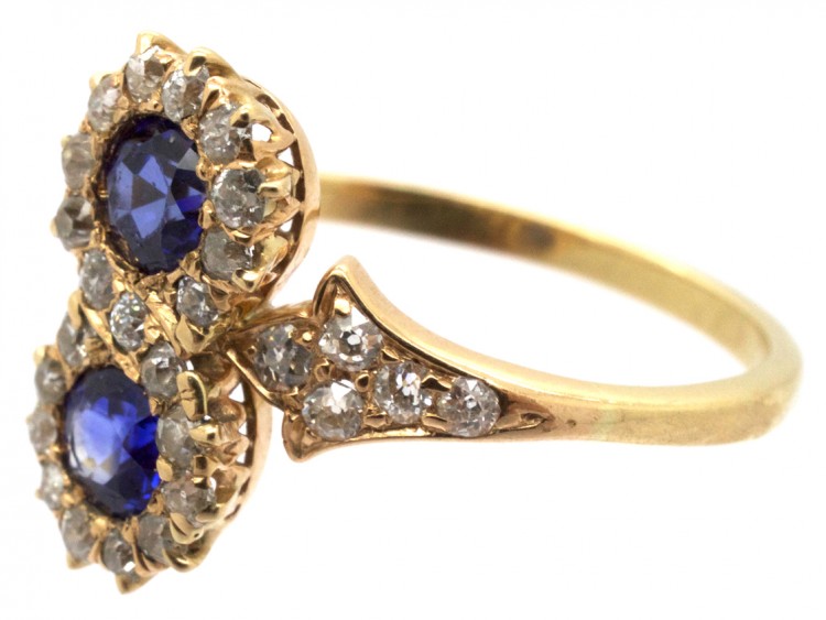 18ct Gold Sapphire & Diamond Figure of Eight Ring - The Antique ...
