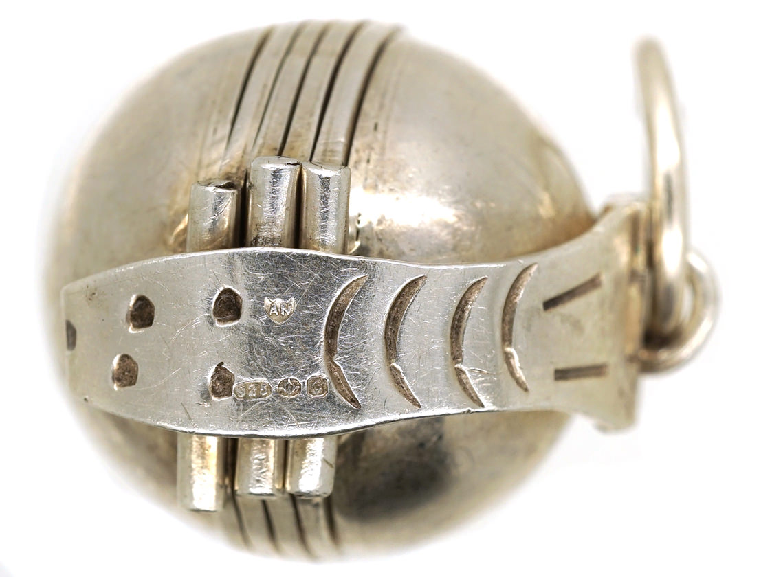 Silver Globe Locket with Six Compartments for Photographs - The Antique ...
