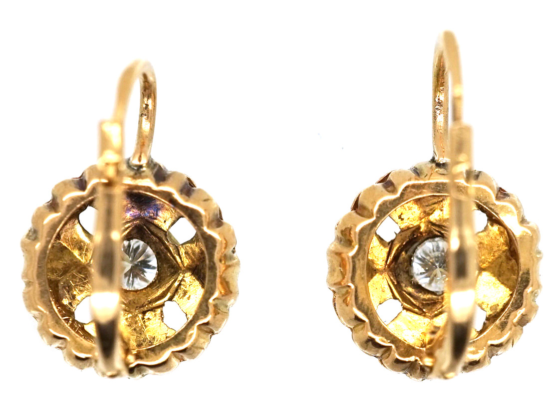 18ct Gold And Diamond Earrings The Antique Jewellery Company