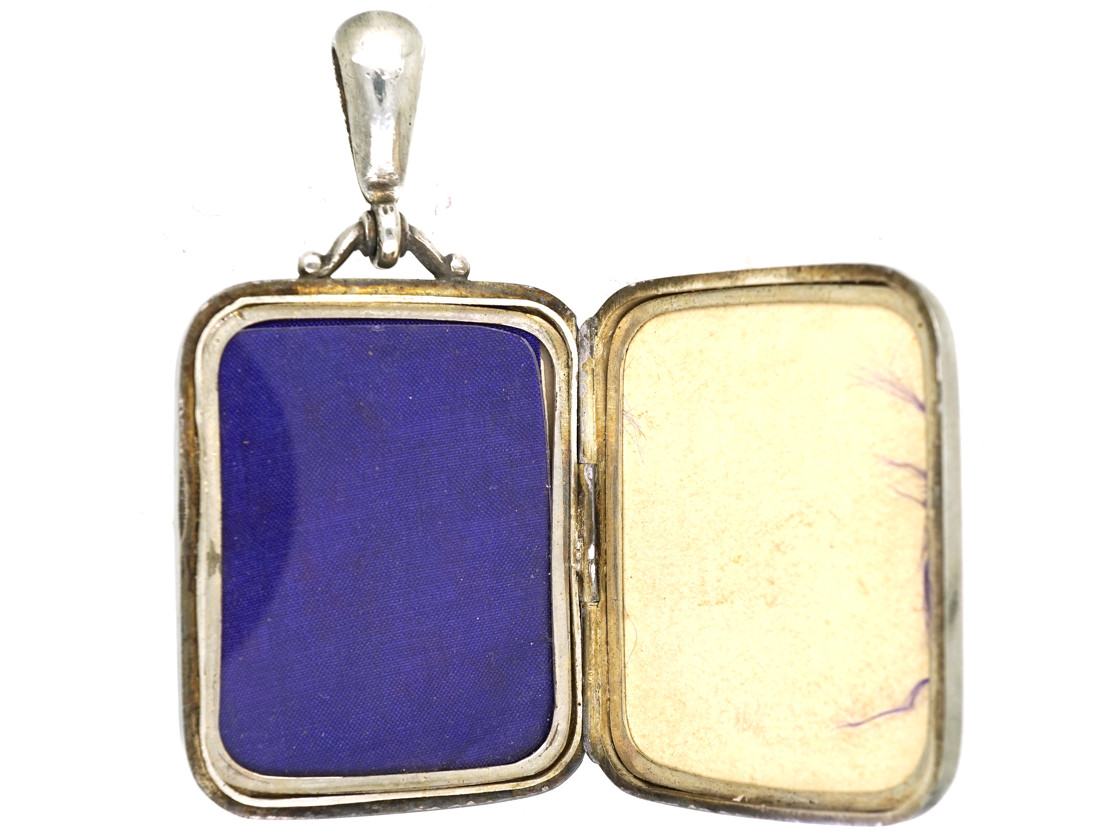 Victorian Rectangular Silver & Gold Overlay Locket - The Antique ...