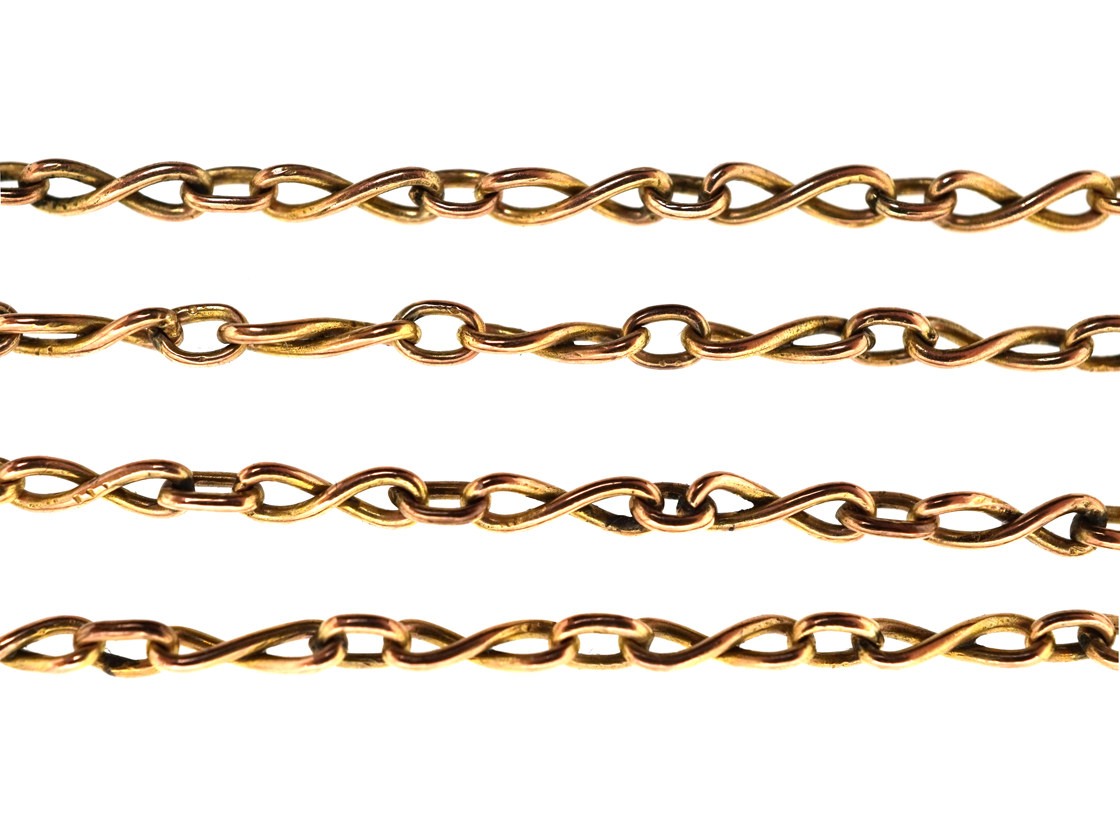 Edwardian 9ct Gold "Figure of Eight" Link Chain - The Antique Jewellery ...