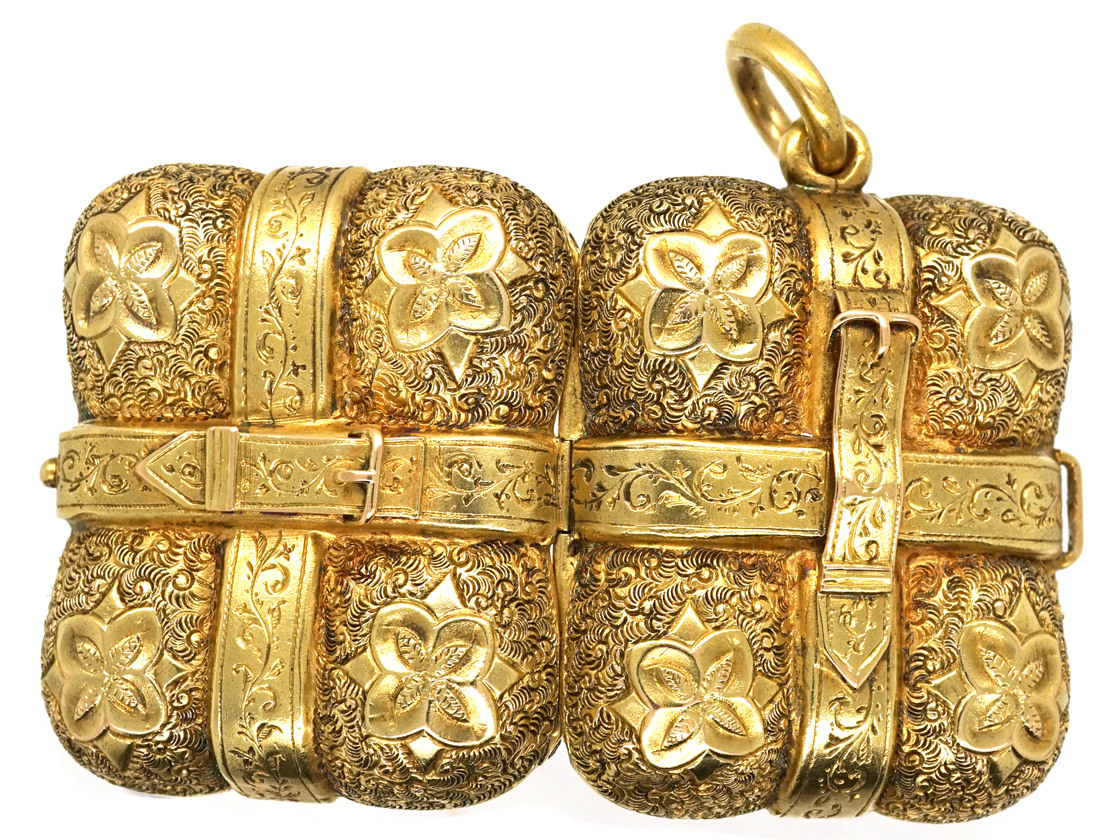Victorian 15ct Gold Buckle Design Rectangular Locket - The Antique ...