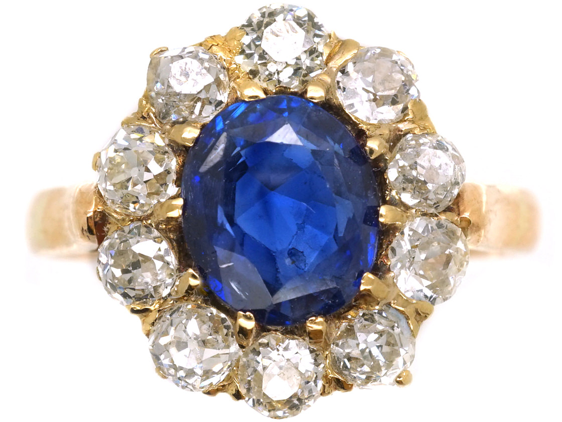 18ct Gold Sapphire & Diamond Figure of Eight Ring - The Antique ...